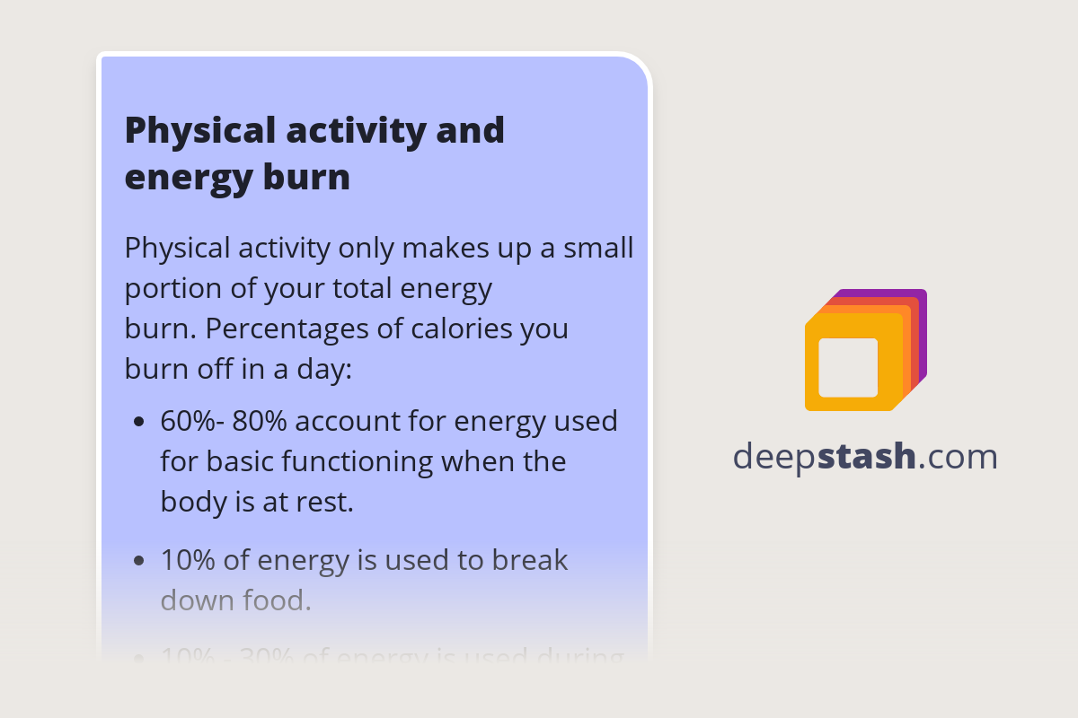 Physical activity and energy burn - Deepstash