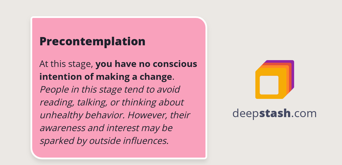 Precontemplation - Deepstash