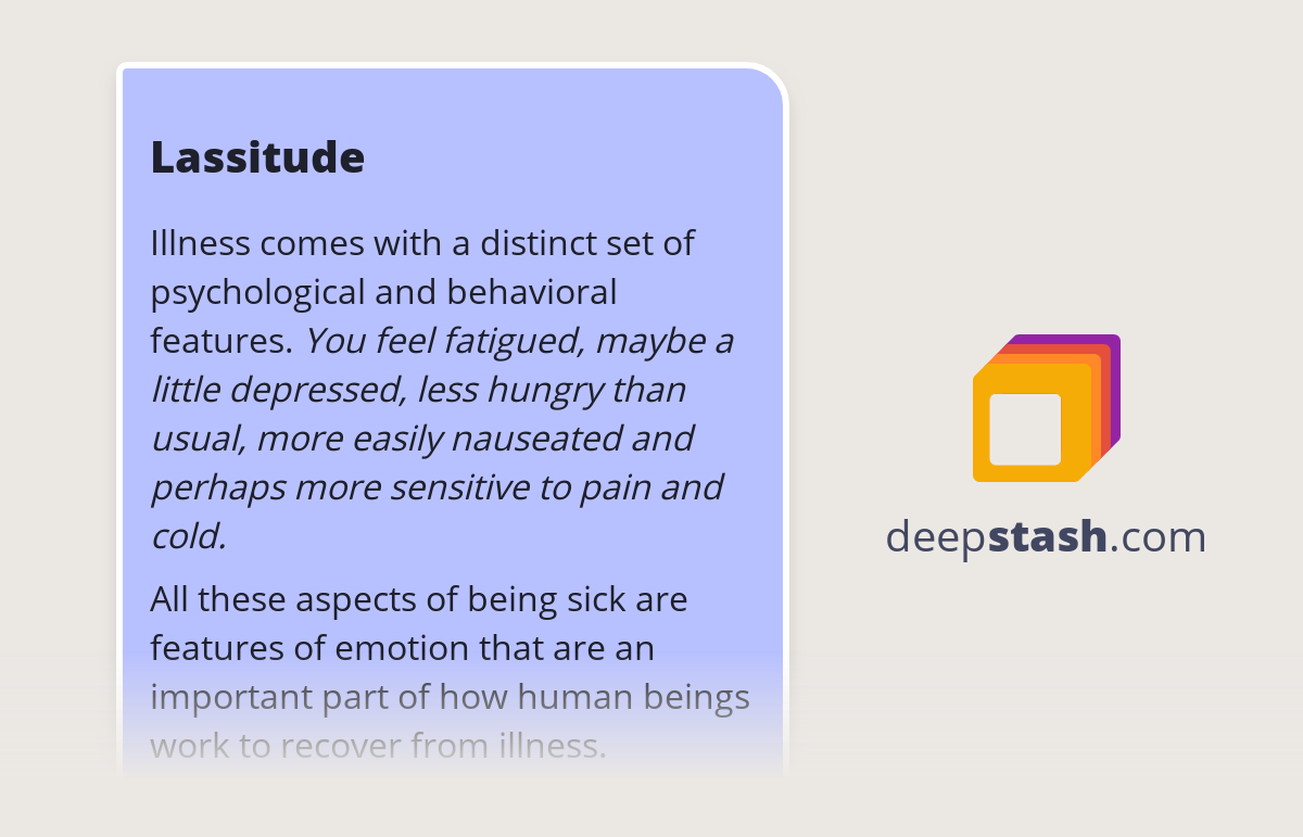 Lassitude - Deepstash
