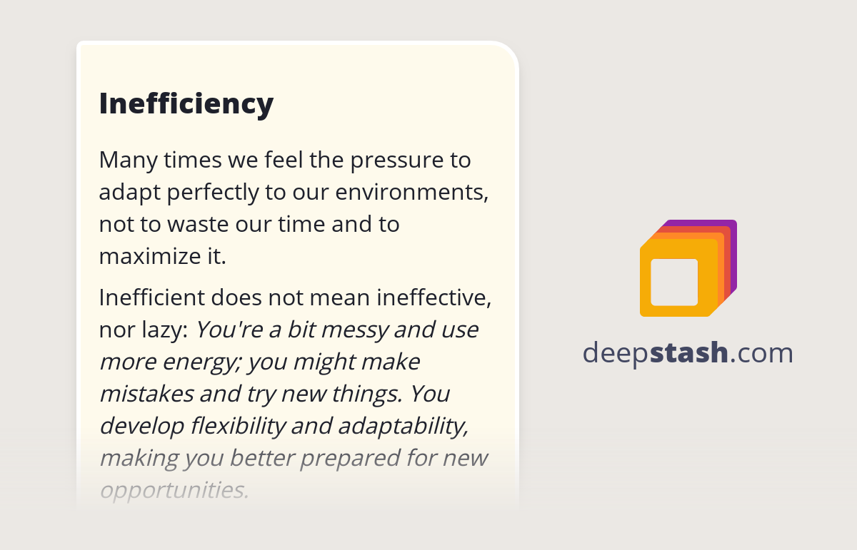 Inefficiency - Deepstash