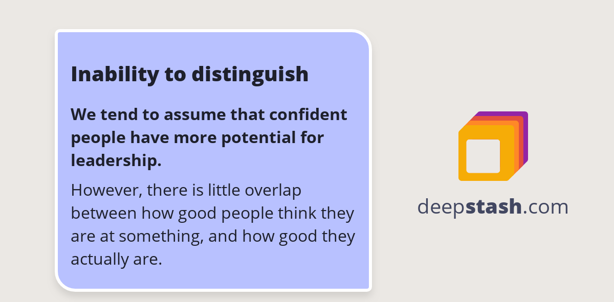 Inability to distinguish - Deepstash
