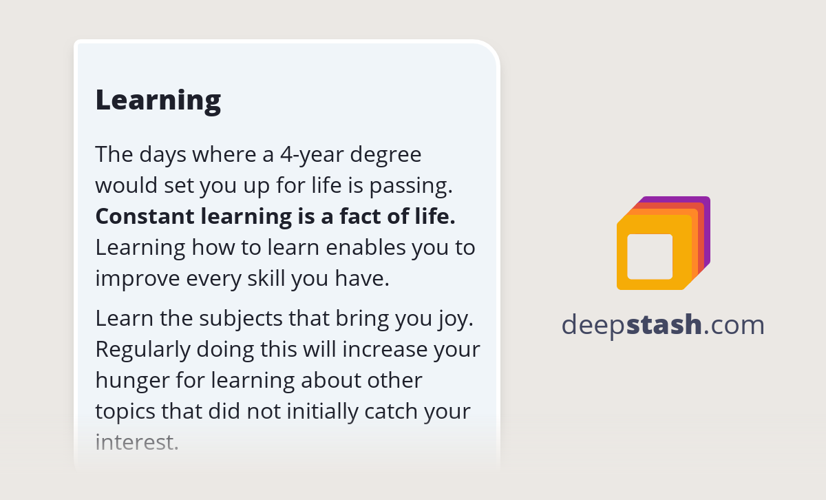 Learning - Deepstash