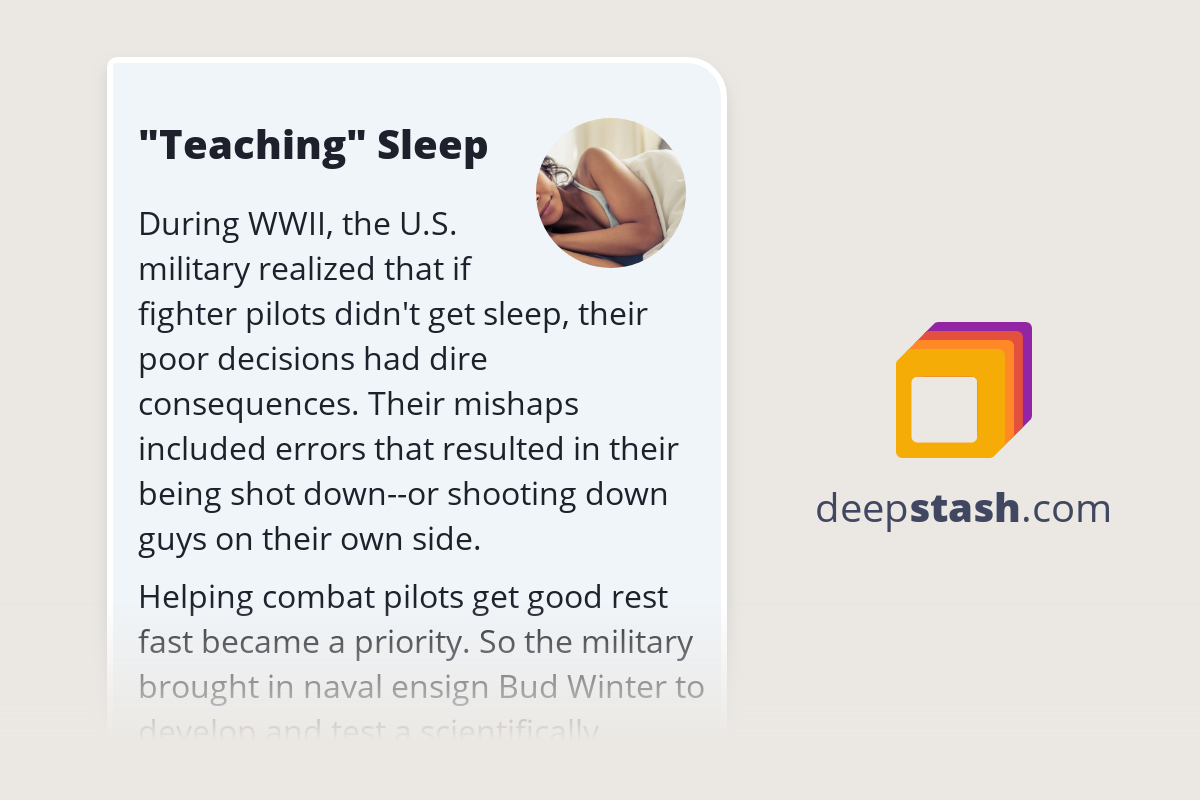 "Teaching" Sleep - Deepstash