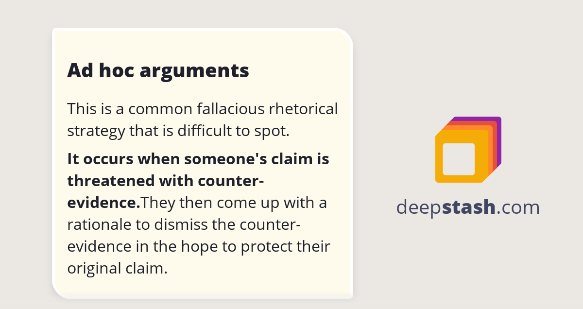 Ad hoc arguments - Deepstash