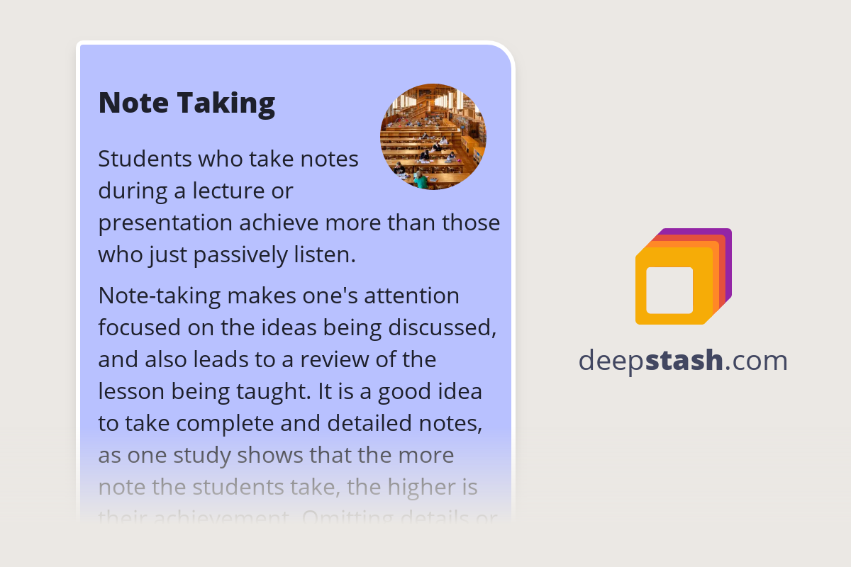 Note Taking - Deepstash