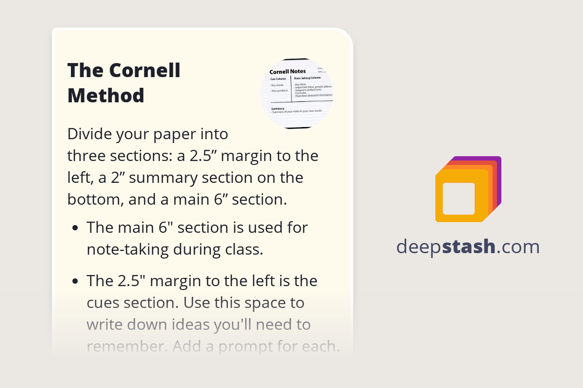 The Cornell Method - Deepstash