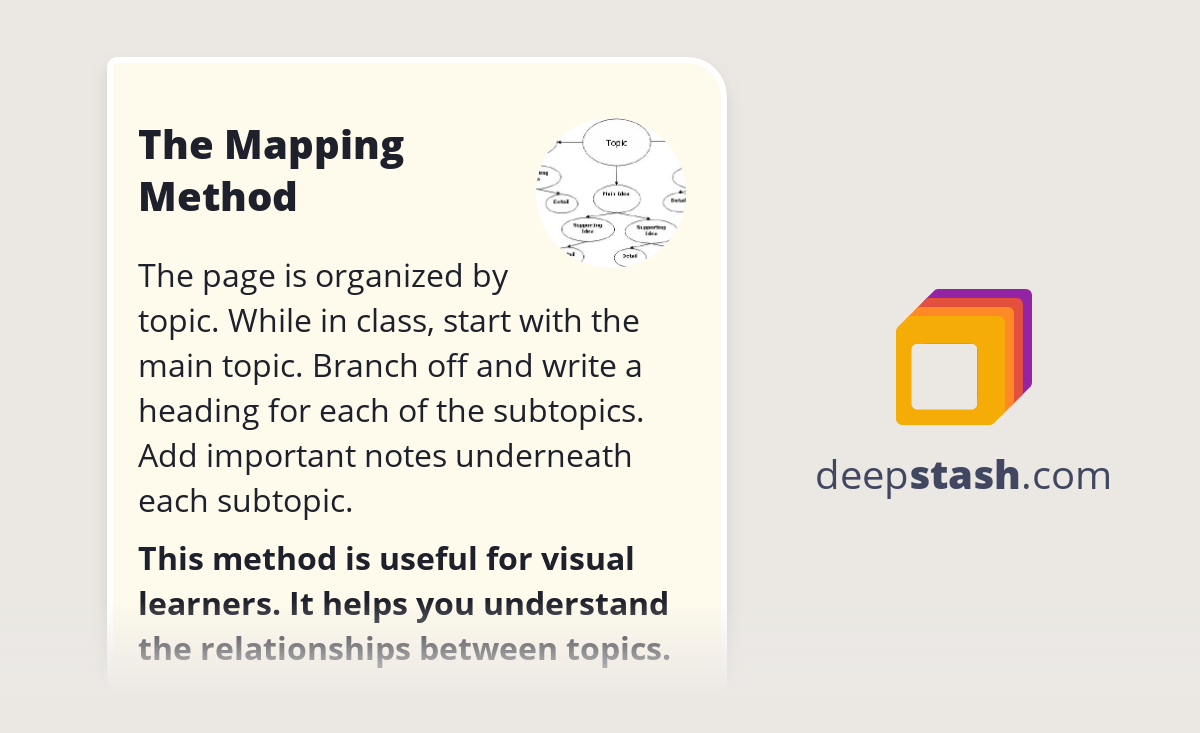 The Mapping Method - Deepstash