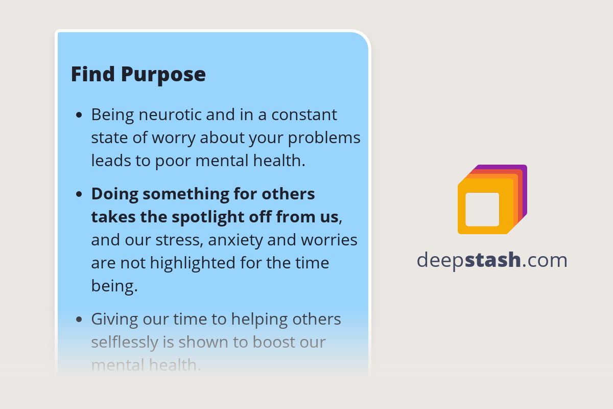 Find Purpose - Deepstash