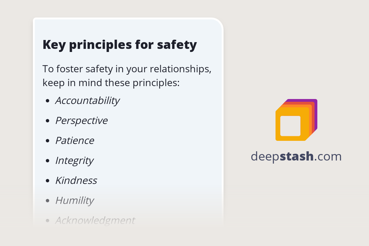 Key principles for safety - Deepstash