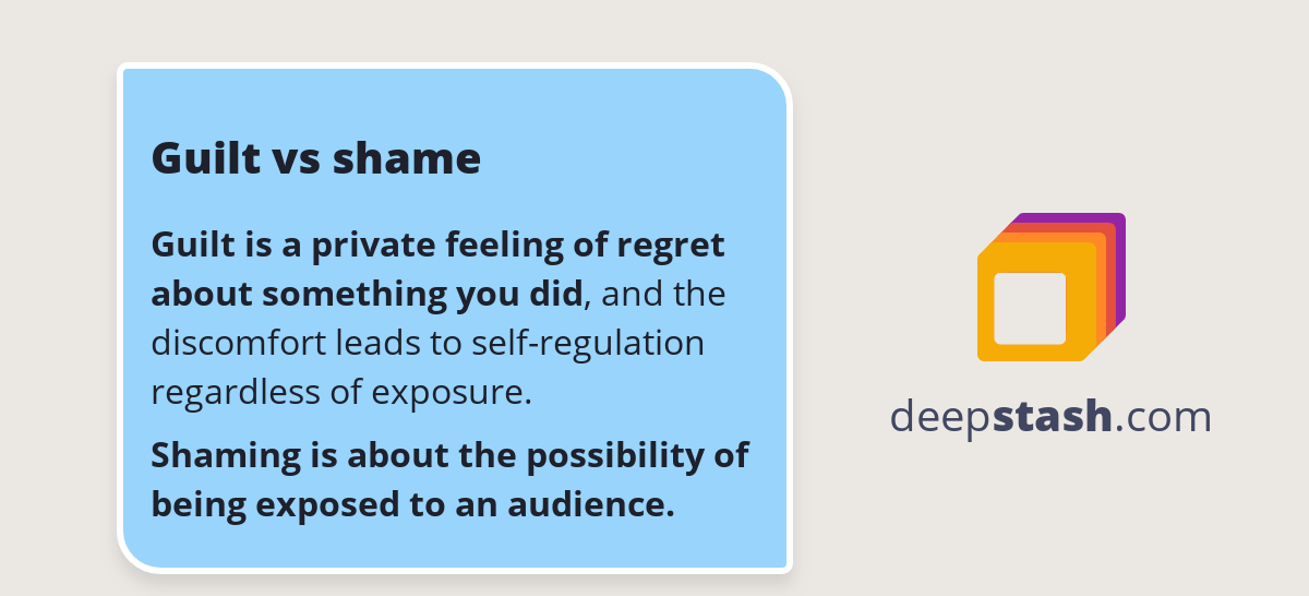 Guilt vs shame - Deepstash