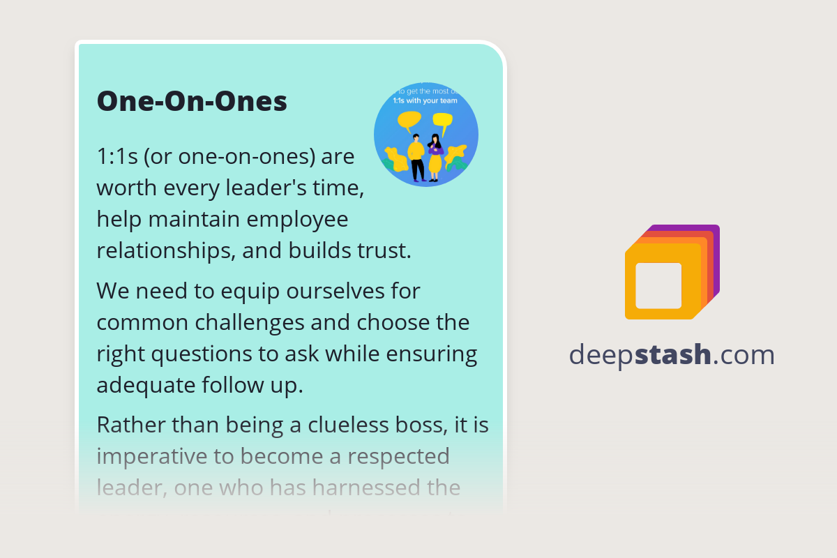 One-On-Ones - Deepstash