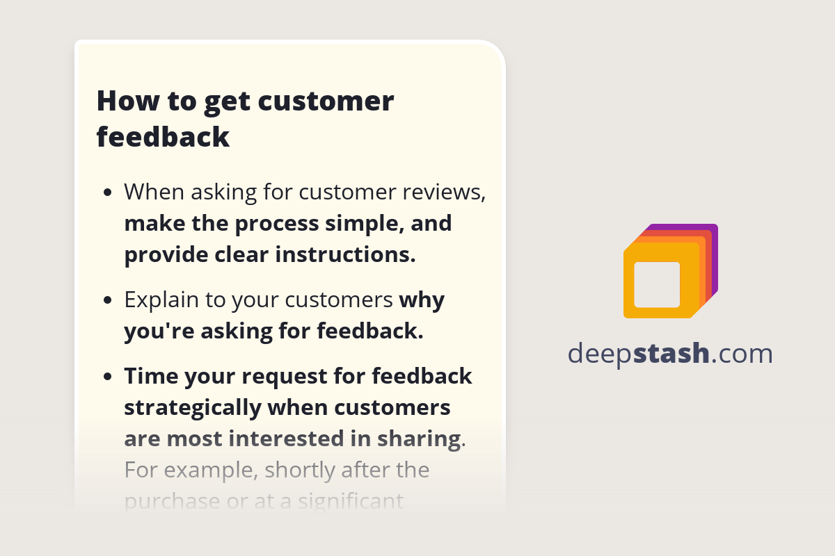 How to get customer feedback - Deepstash
