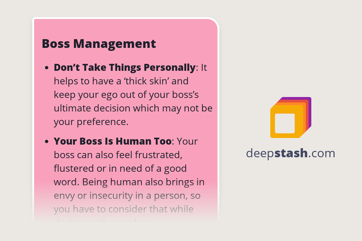 Boss Management - Deepstash