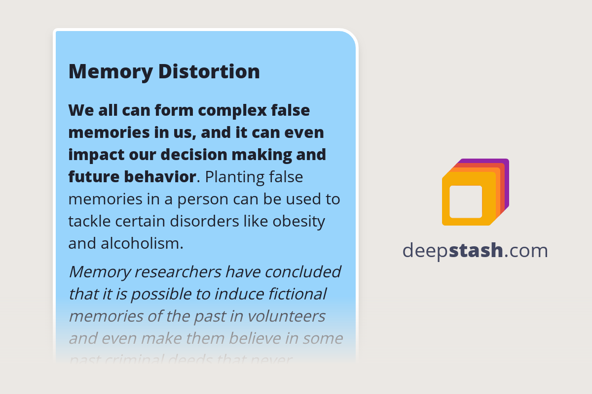 Memory Distortion - Deepstash