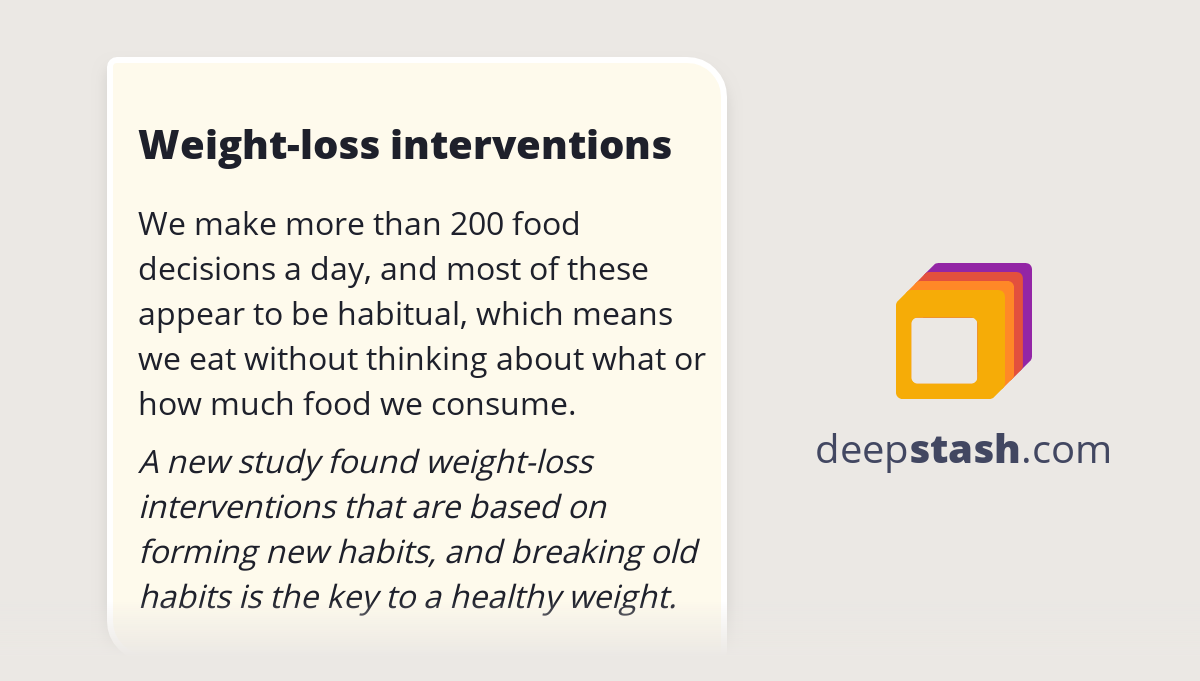 Weight-loss interventions - Deepstash