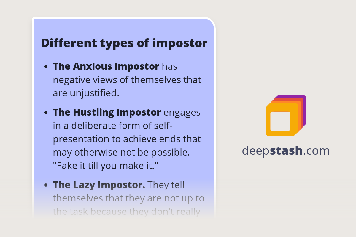 Different types of impostor - Deepstash