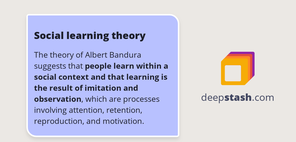 Social learning theory - Deepstash