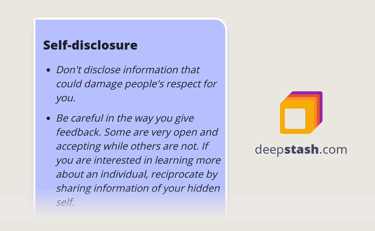 Self-disclosure - Deepstash