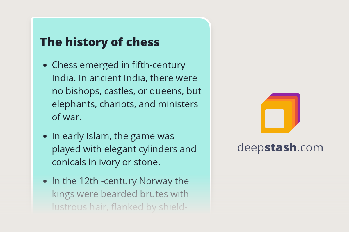 The history of chess - Deepstash