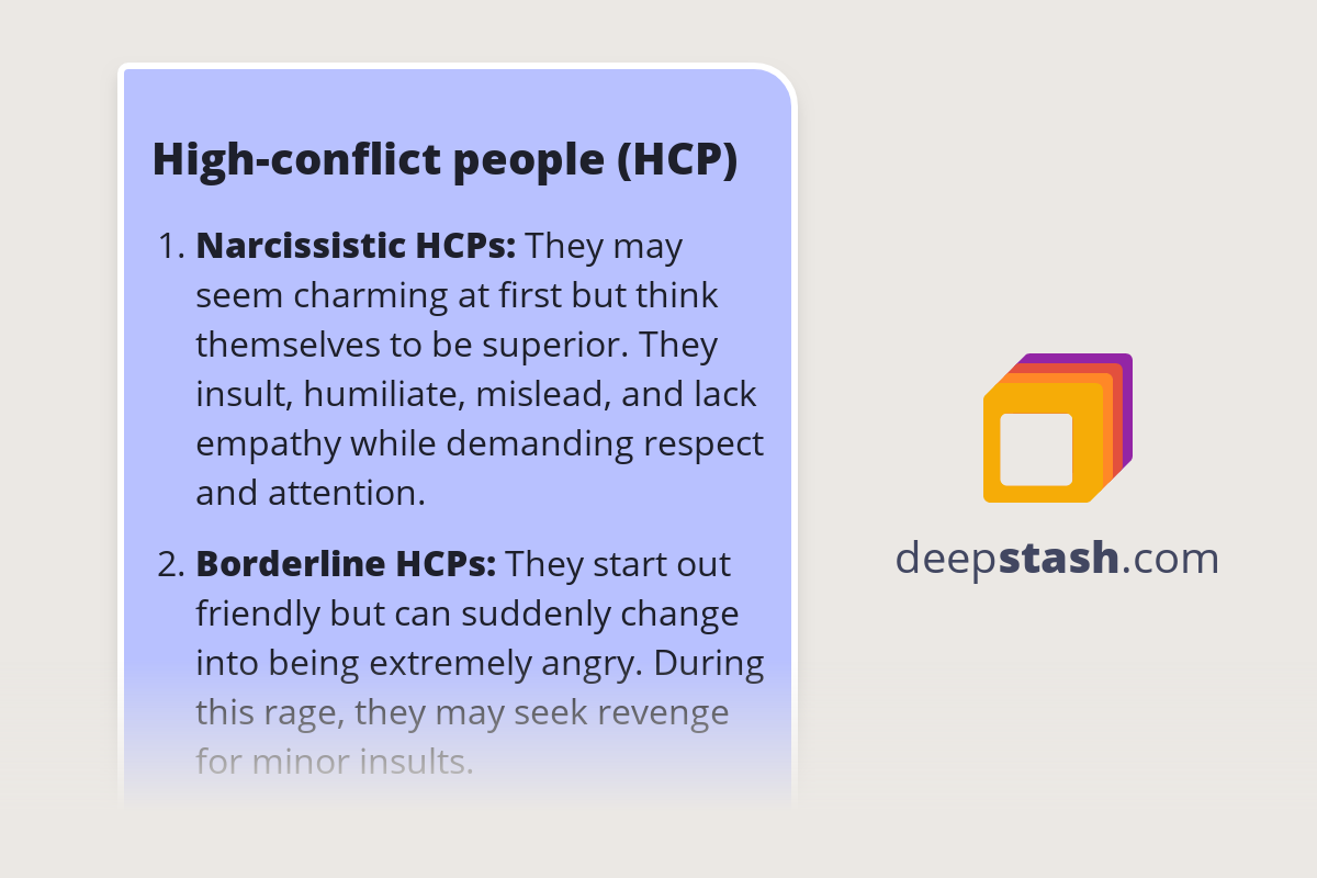 High-conflict people (HCP) - Deepstash