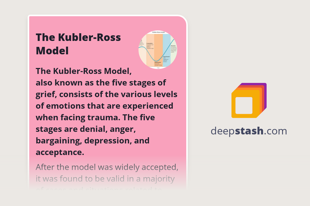 The Kubler-Ross Model - Deepstash