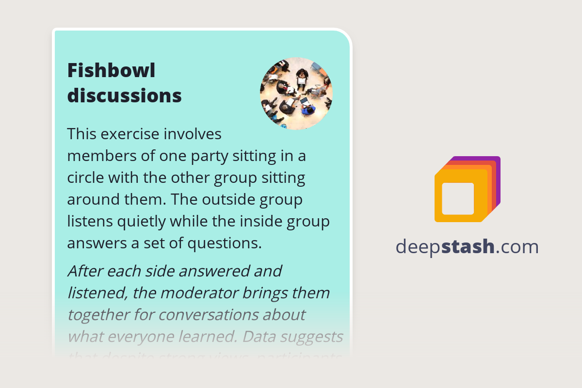 Fishbowl discussions - Deepstash