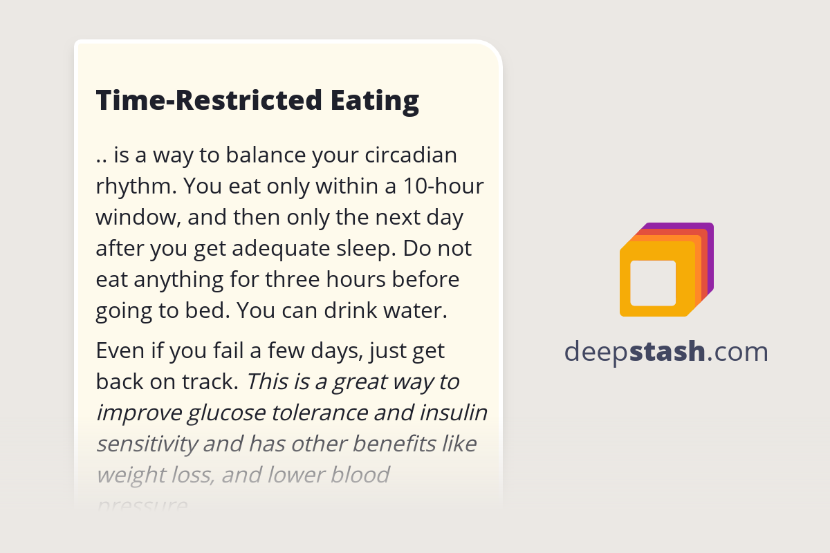 Time-Restricted Eating - Deepstash