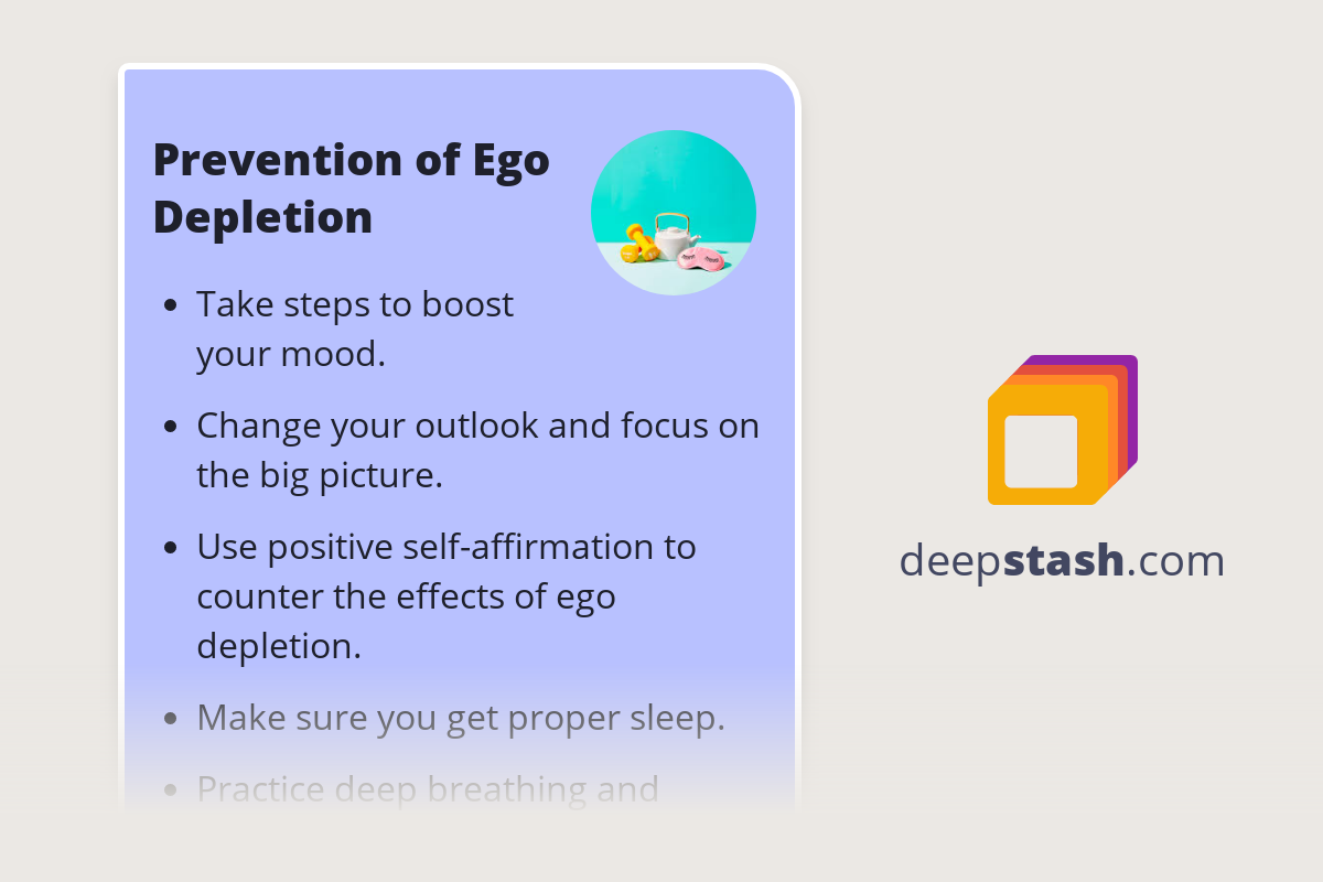 Prevention of Ego Depletion - Deepstash