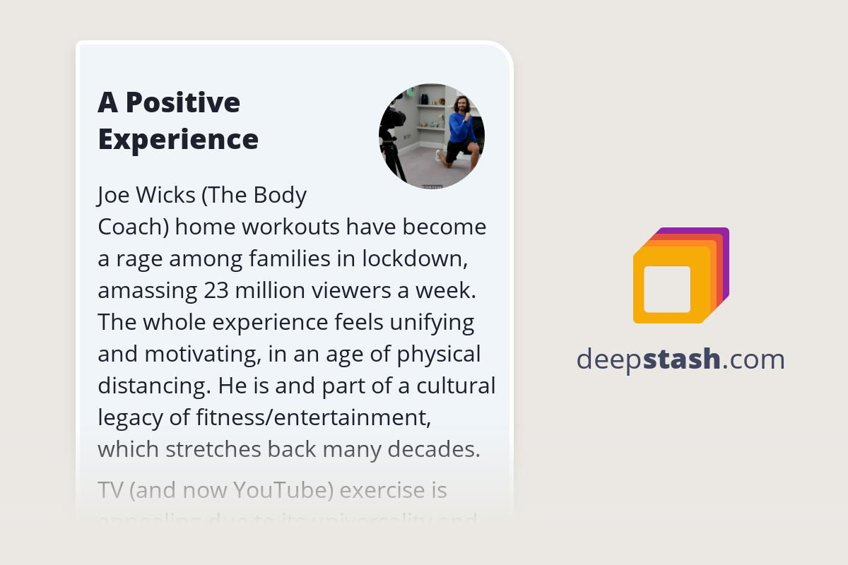 A Positive Experience - Deepstash