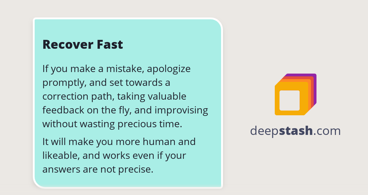 Recover Fast - Deepstash