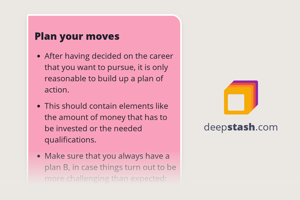 Plan your moves - Deepstash