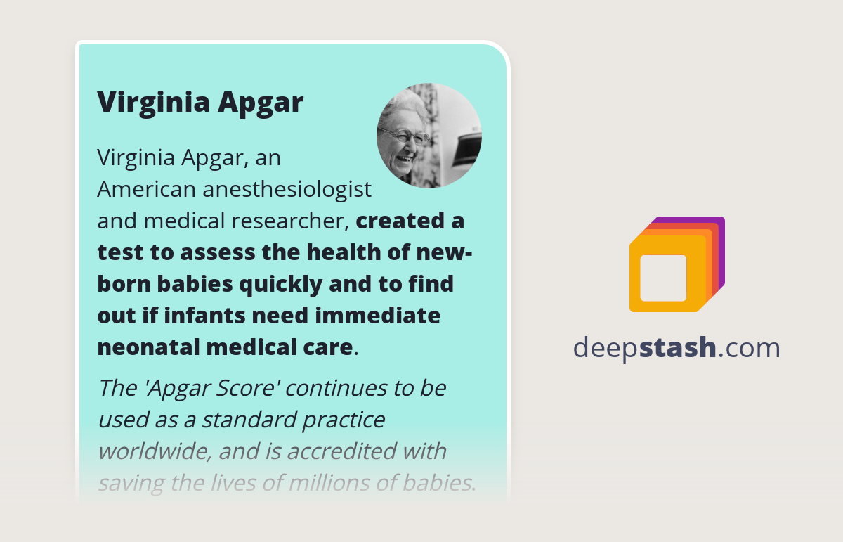 Virginia Apgar - Deepstash