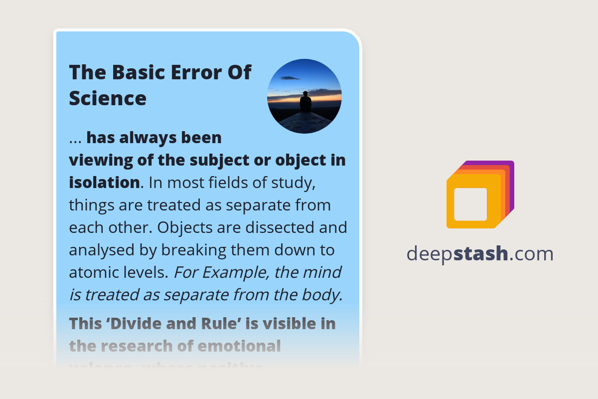The Basic Error Of Science Deepstash the-basic-error-of-science-deepstash