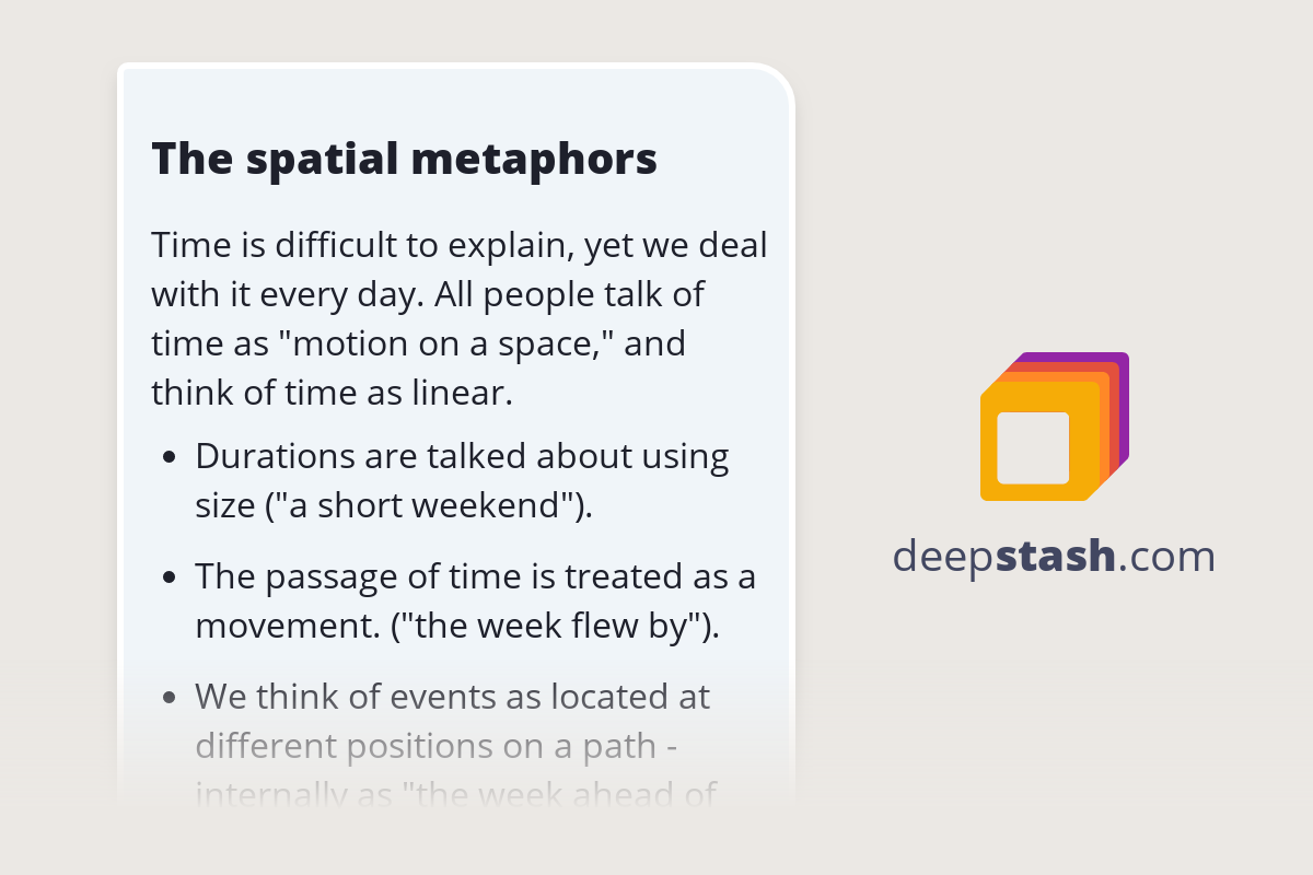 The spatial metaphors - Deepstash