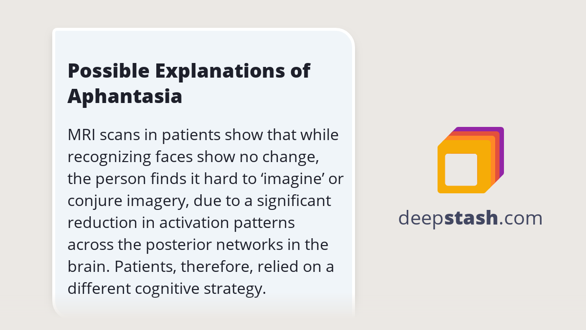 Possible Explanations of Aphantasia - Deepstash