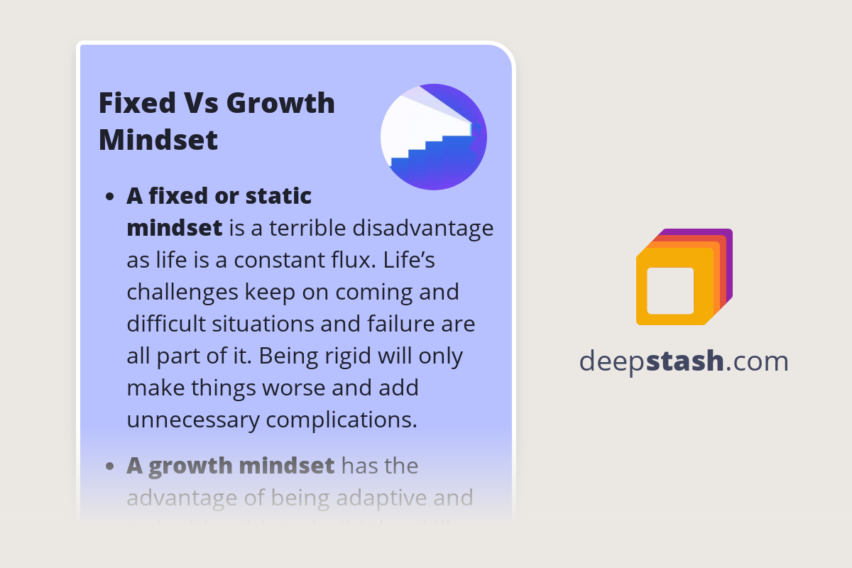 Fixed Vs Growth Mindset - Deepstash