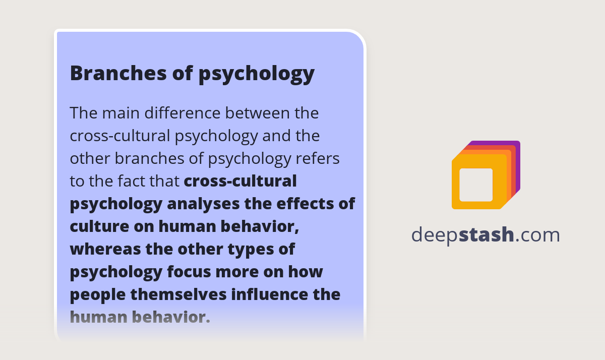 Branches of psychology - Deepstash