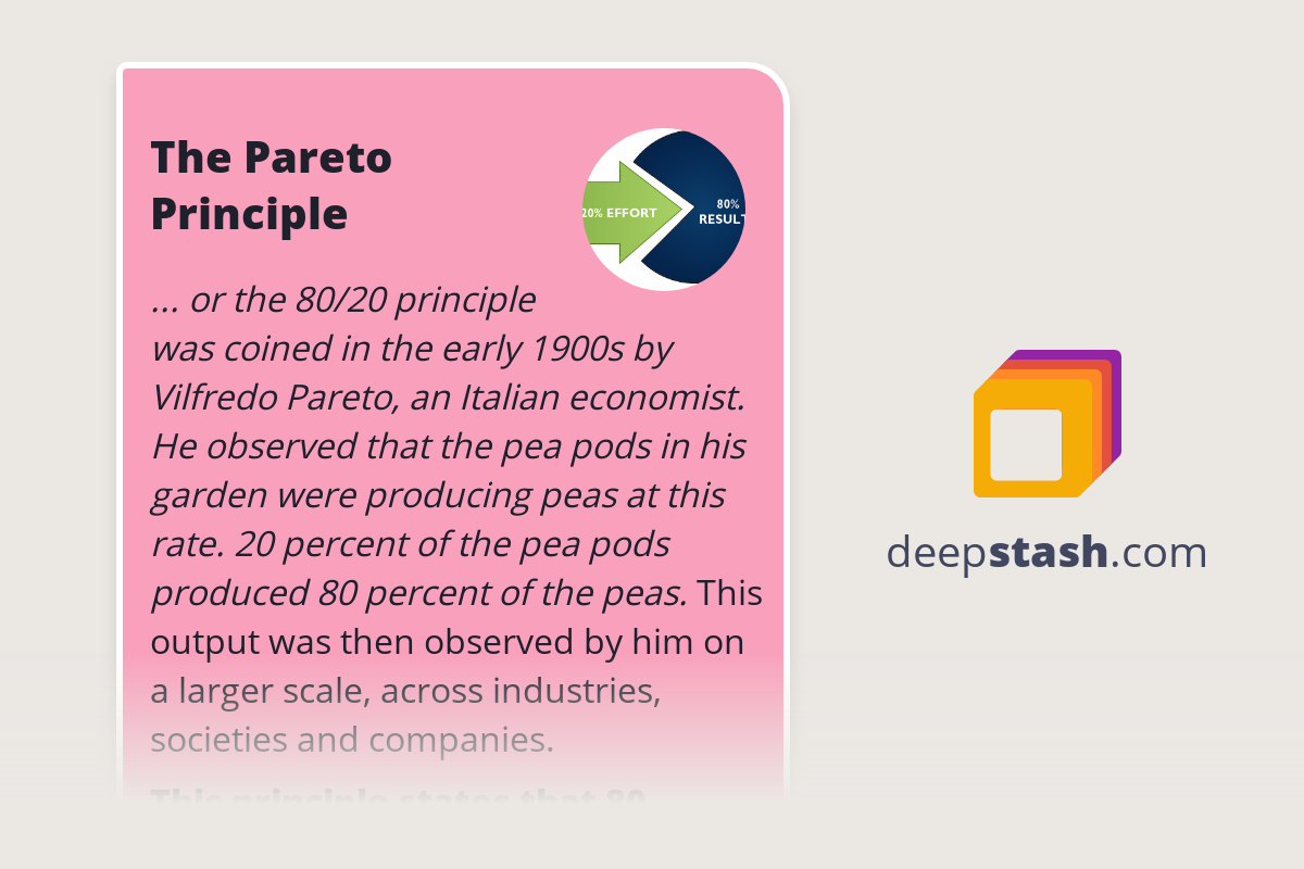 The Pareto Principle - Deepstash