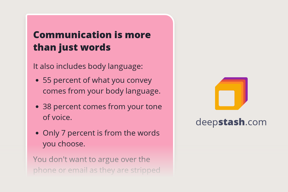 Communication is more than just words - Deepstash