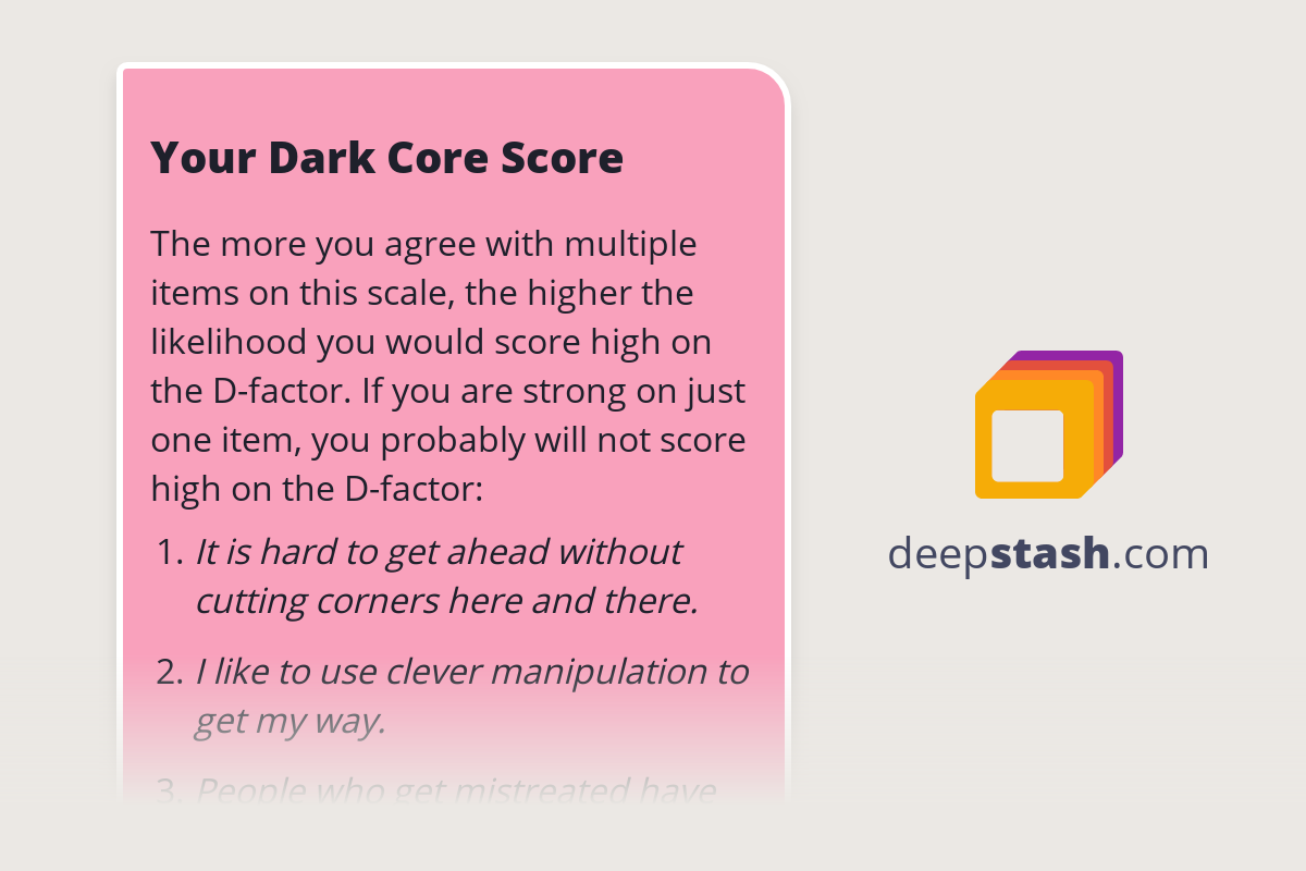 Your Dark Core Score - Deepstash
