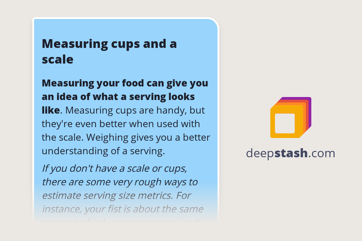 Measuring cups and a scale - Deepstash