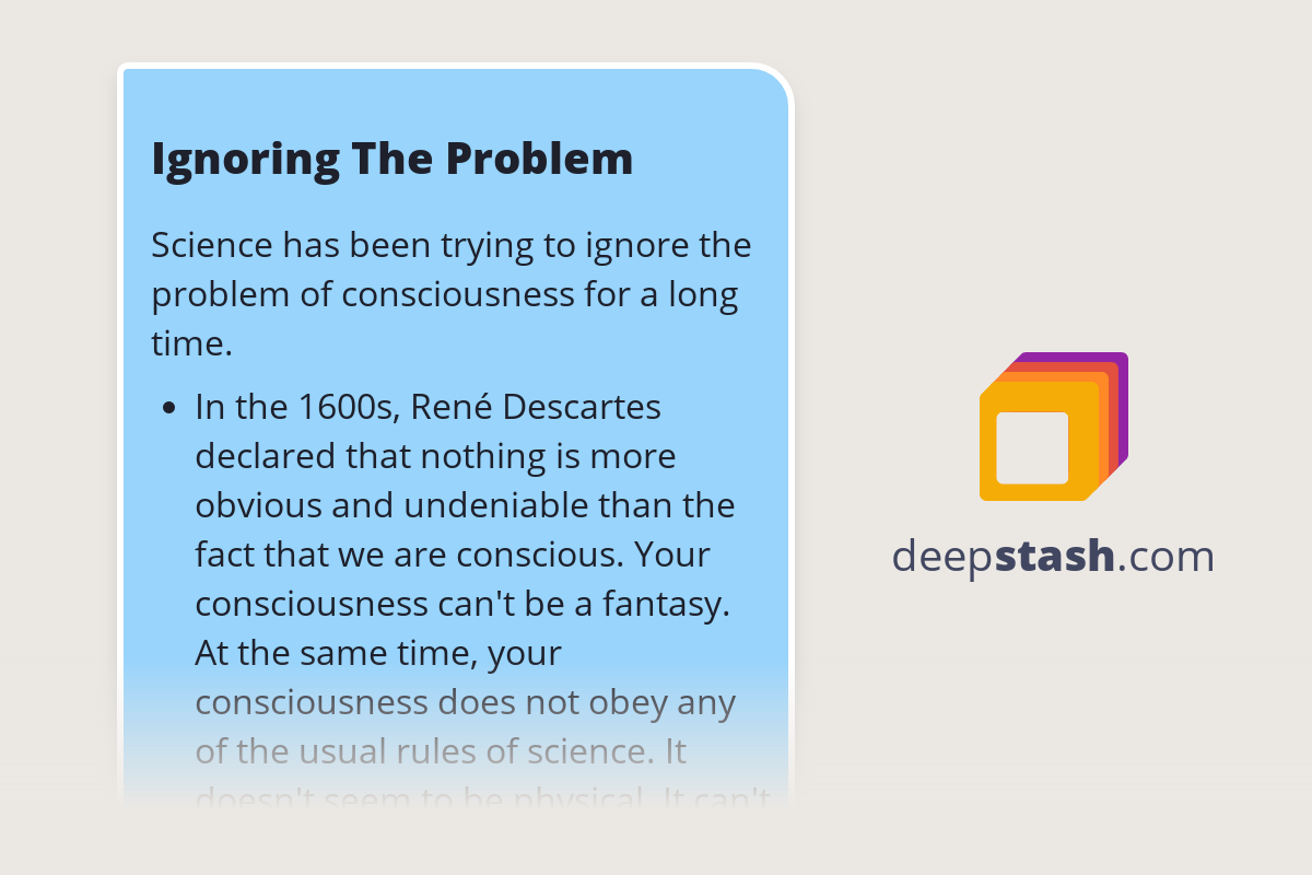 Ignoring The Problem - Deepstash