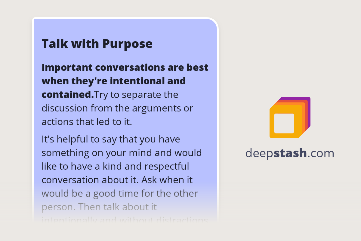 Talk with Purpose - Deepstash