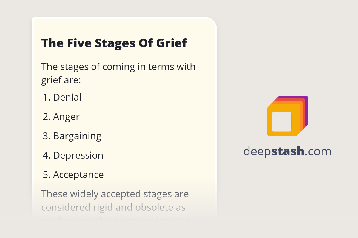 The Five Stages Of Grief - Deepstash