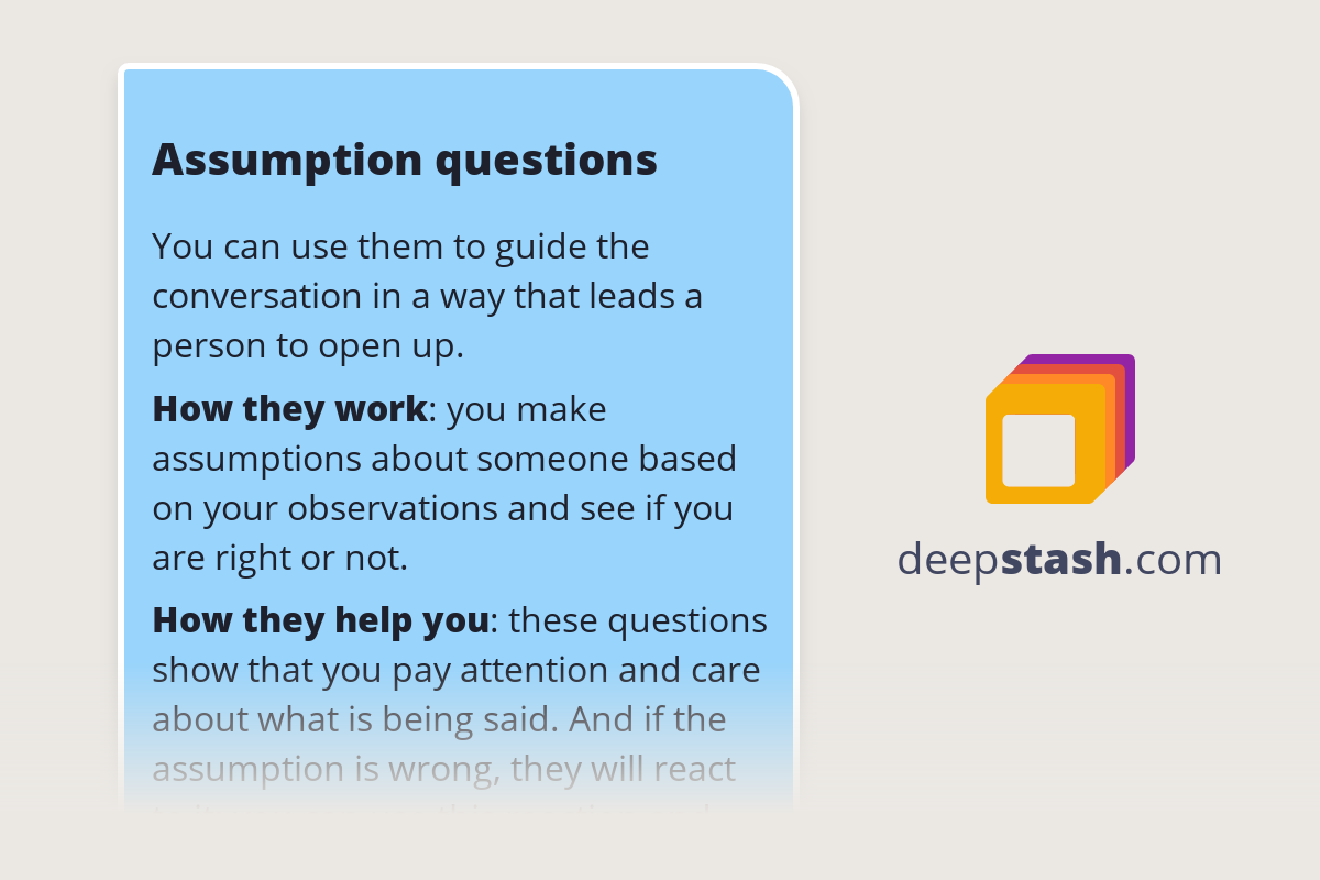 Assumption questions - Deepstash