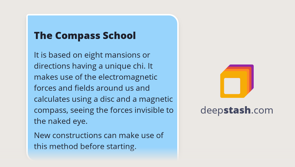 The Compass School - Deepstash