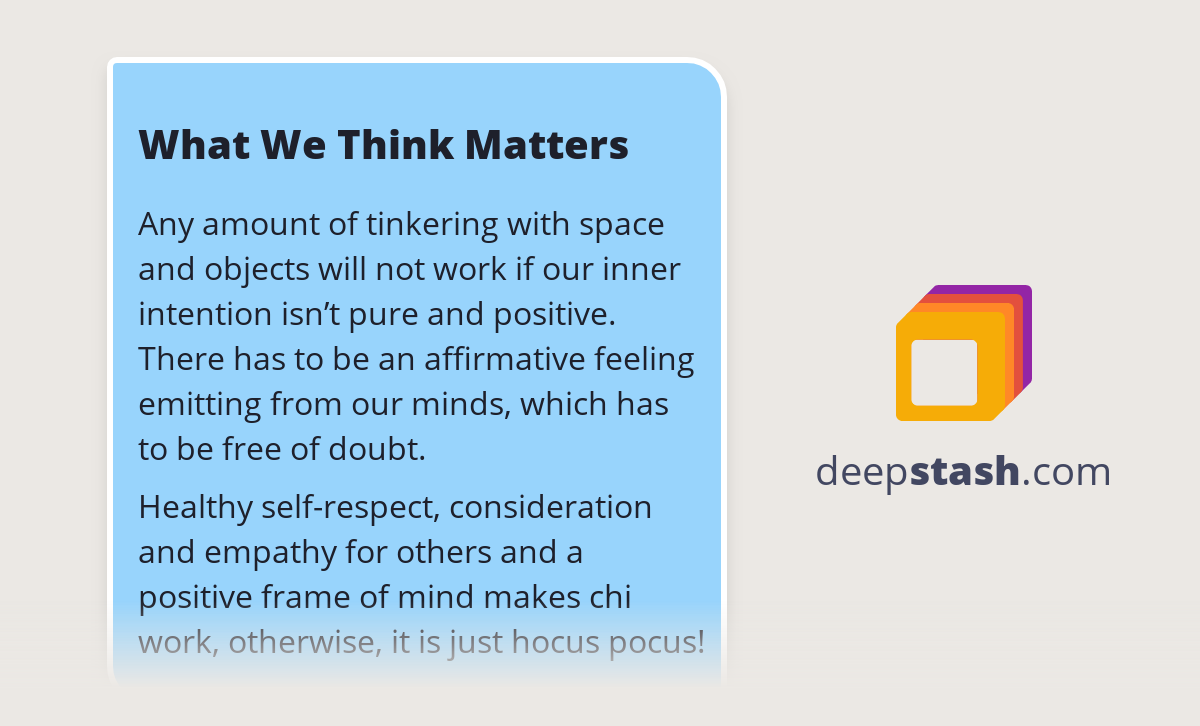 What We Think Matters - Deepstash
