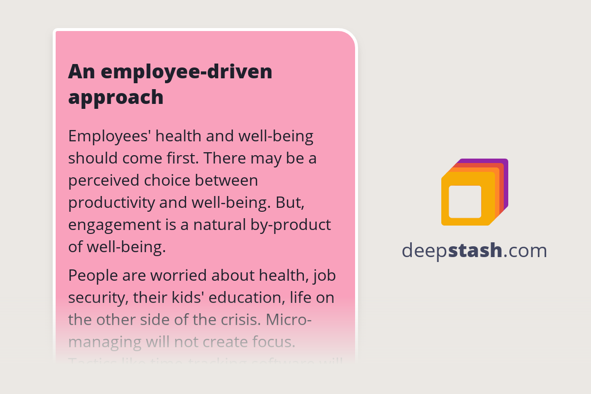 An employee-driven approach - Deepstash