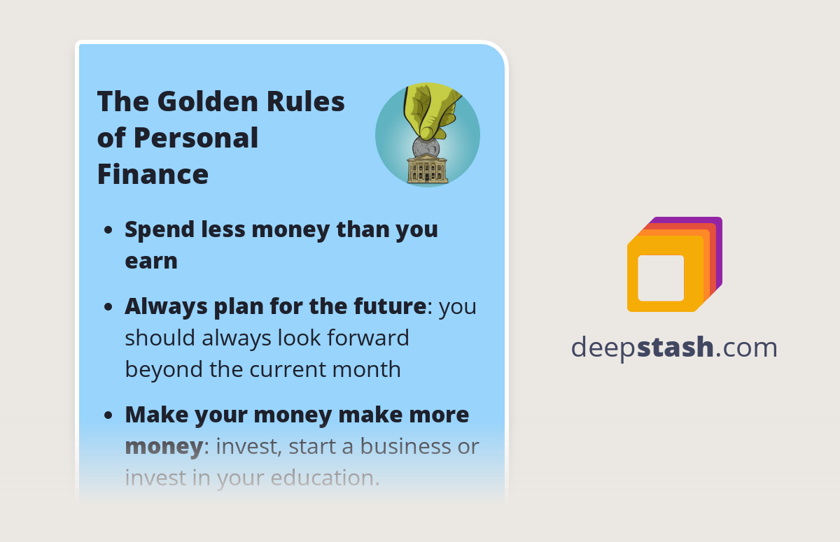 The Golden Rules of Personal Finance - Deepstash