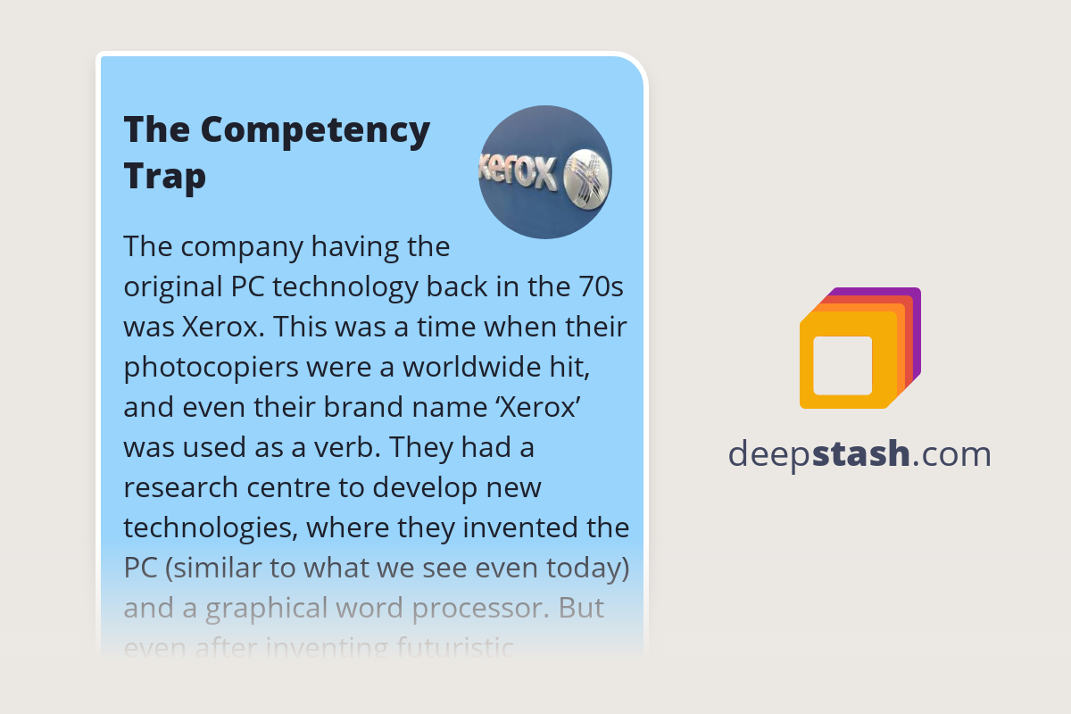 The Competency Trap - Deepstash
